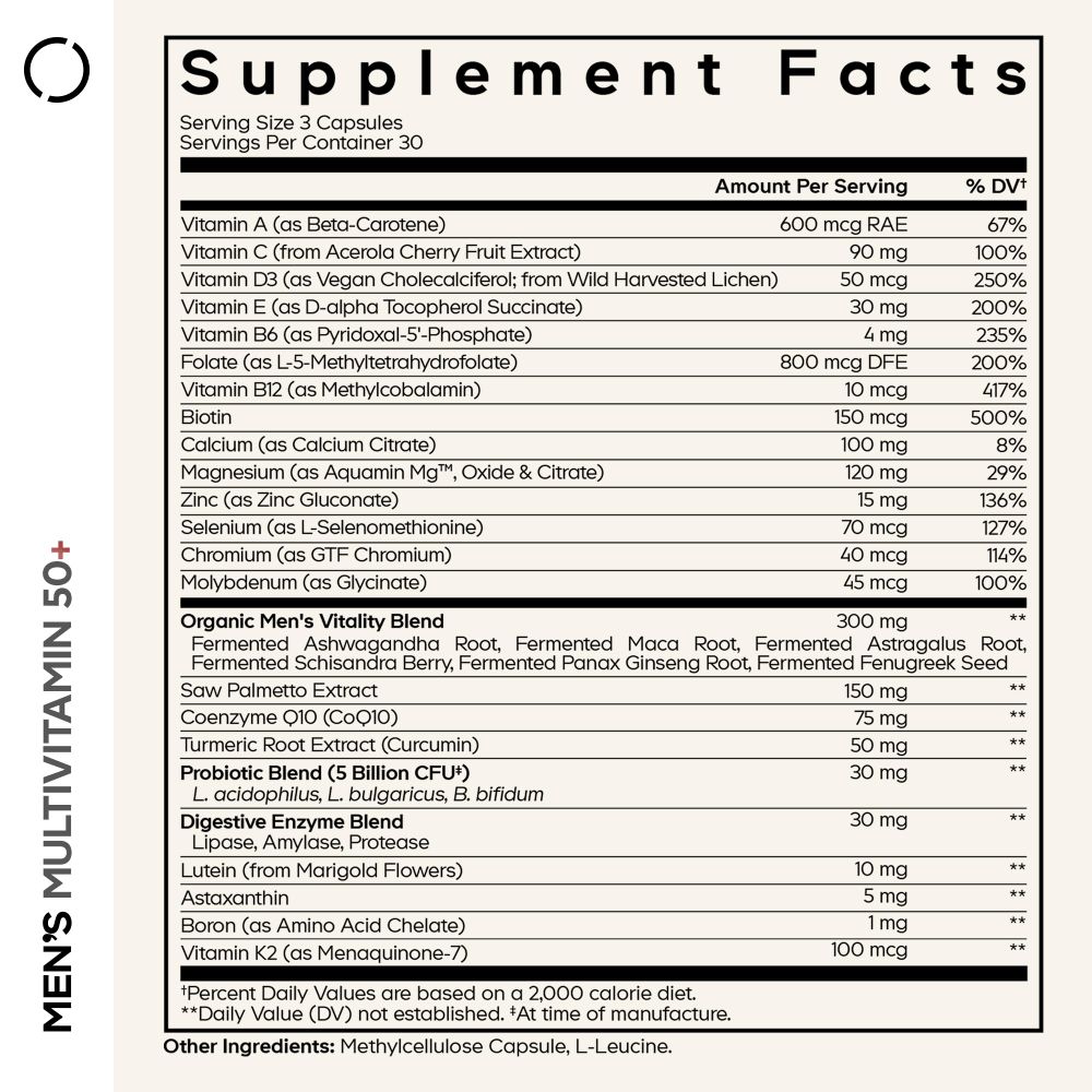Codeage Suplemento multivitamínico 50+ para