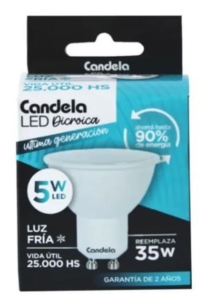 Lámpara Led Dicroica Candela 5w Reemplaza 35w Cálida/fría