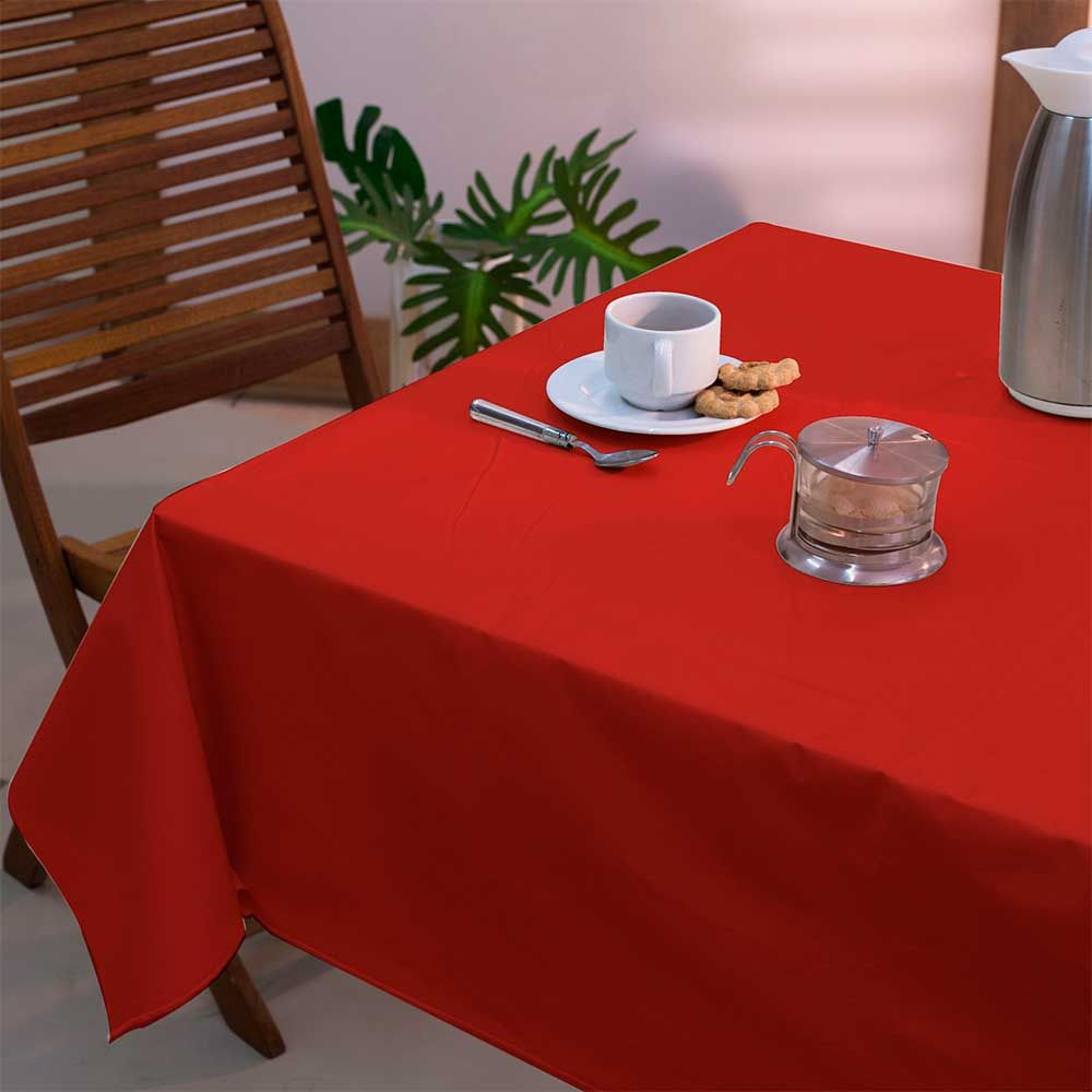 Mantel Ecocuero Rectangular 140x250 Liso Rojo