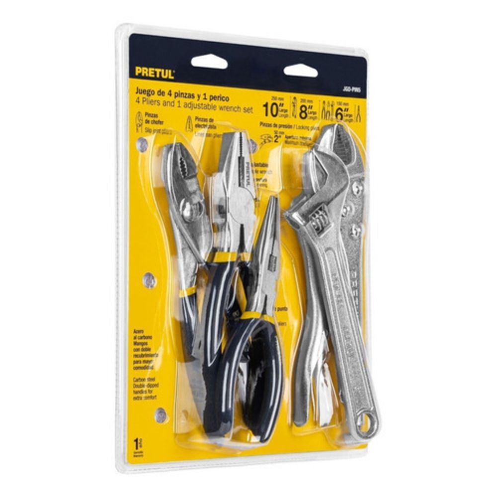 Set Kit Juego de Pinzas Pretul - 4 Pinzas + 1 Llave Ajustable