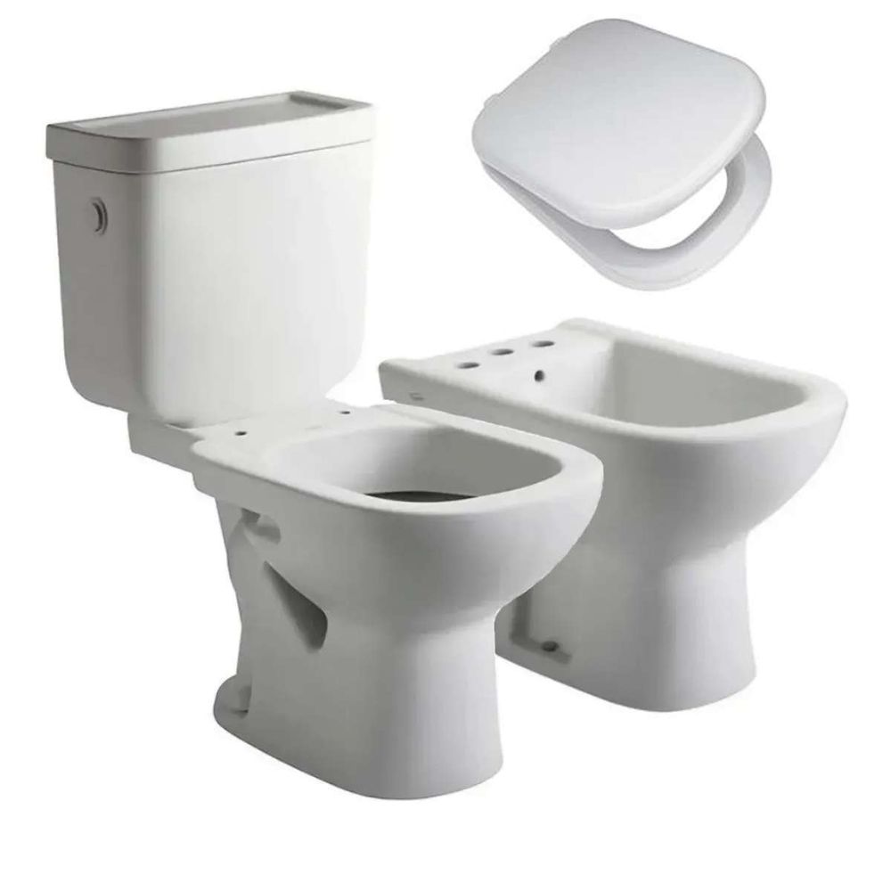 Inodoro Con Mochila Bidet Tapa Bari Ferrum completo P