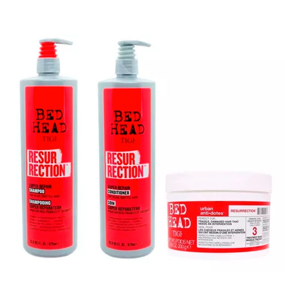 Tigi Resurrection Shampoo + Acondicionador + Mascara X 970ml
