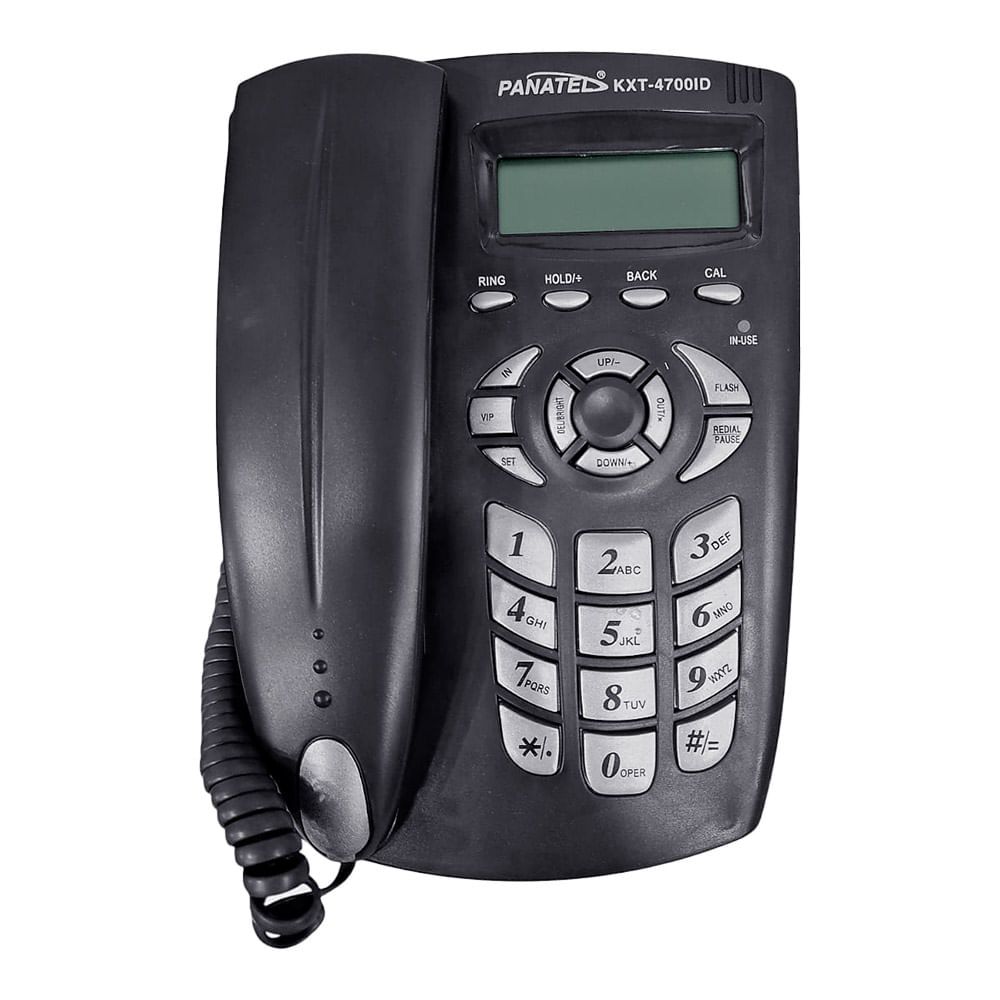 Teléfono Fijo con Identificador de Llamadas Calculadora Panatel KXT-4700ID Negro