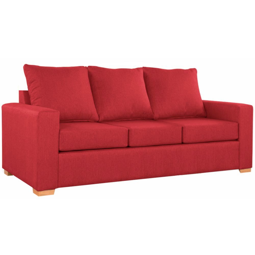 Sillon Sofa 3 Cuerpos 2m Premium Atenas en Chenille Rojo