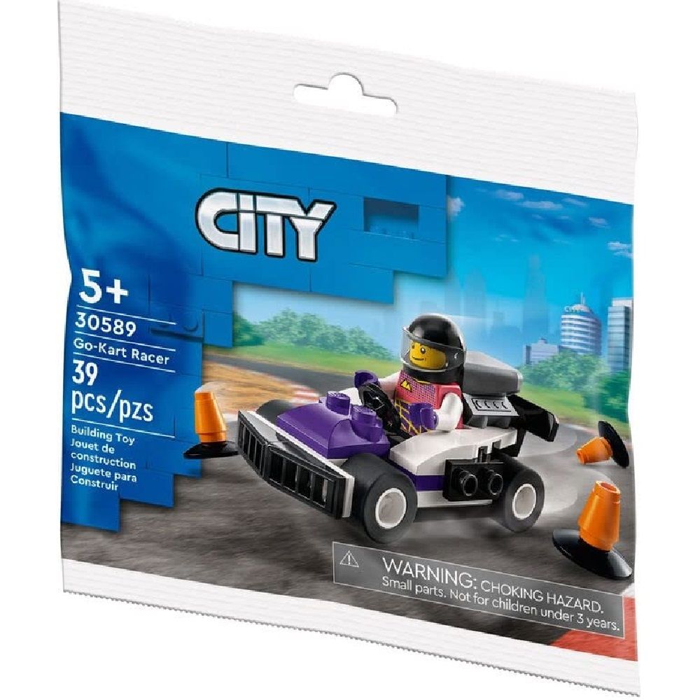 LEGO Minifigura de juguete City Go Kart Racer 30589 con conductor