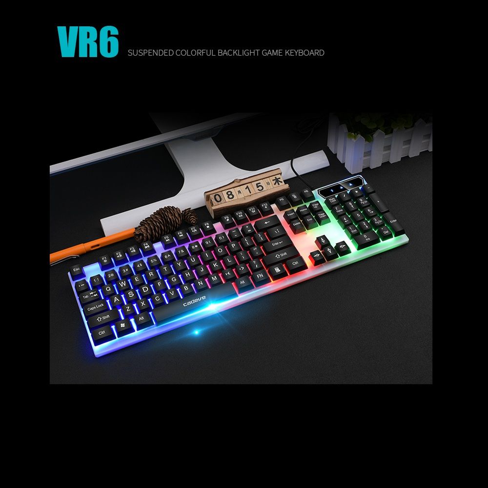 Teclado Gamer Rgb Cadeve Suspensión Type Vr6 Rainbow