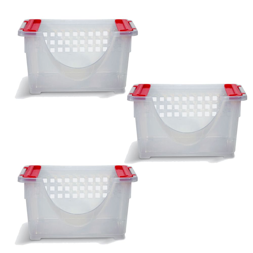 Set De 3 Contenedores Apilables Encastrables Grande Colombraro