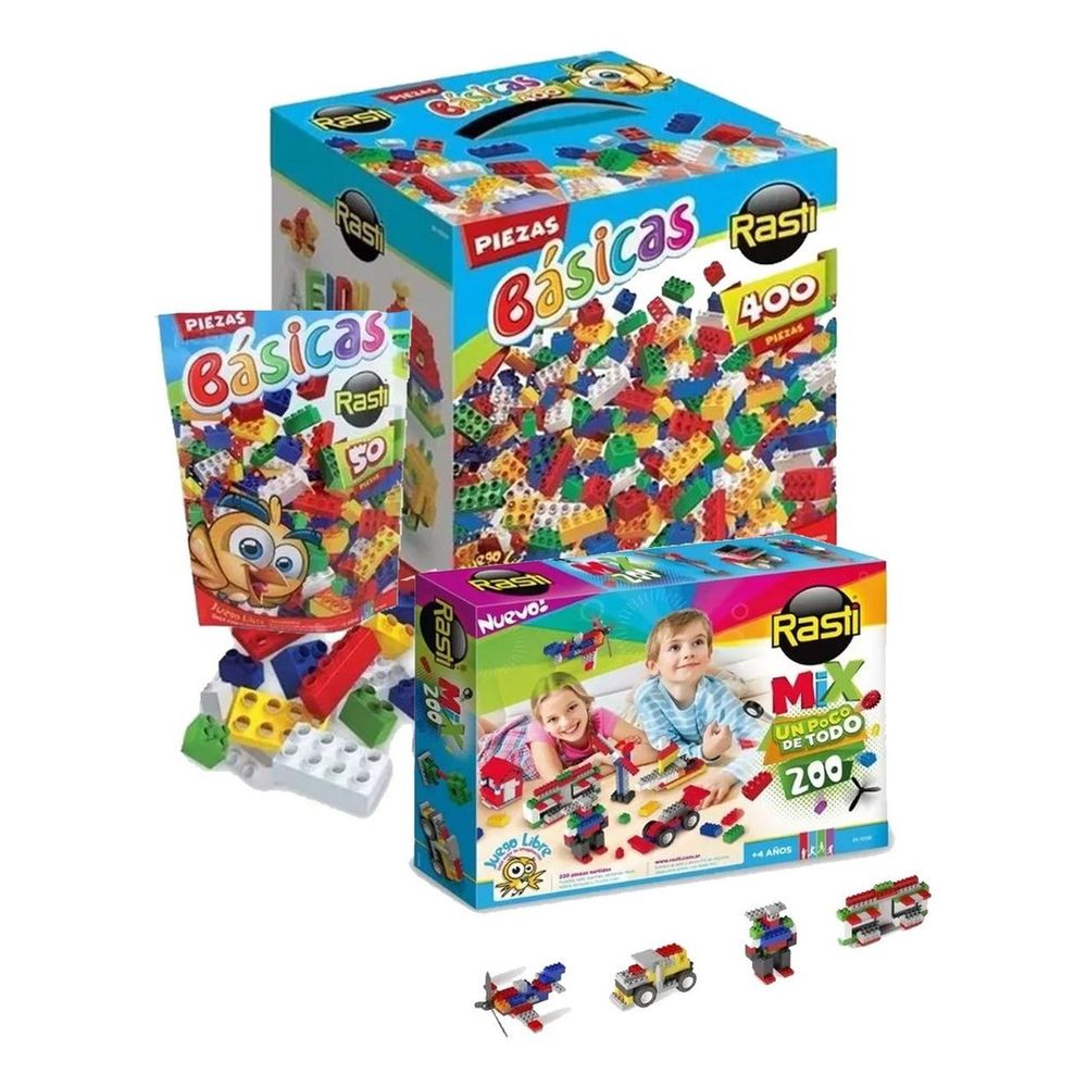 Set De Rasti Kit 400 Piezas + Kit 200 Mix + Rasti 40 Combo