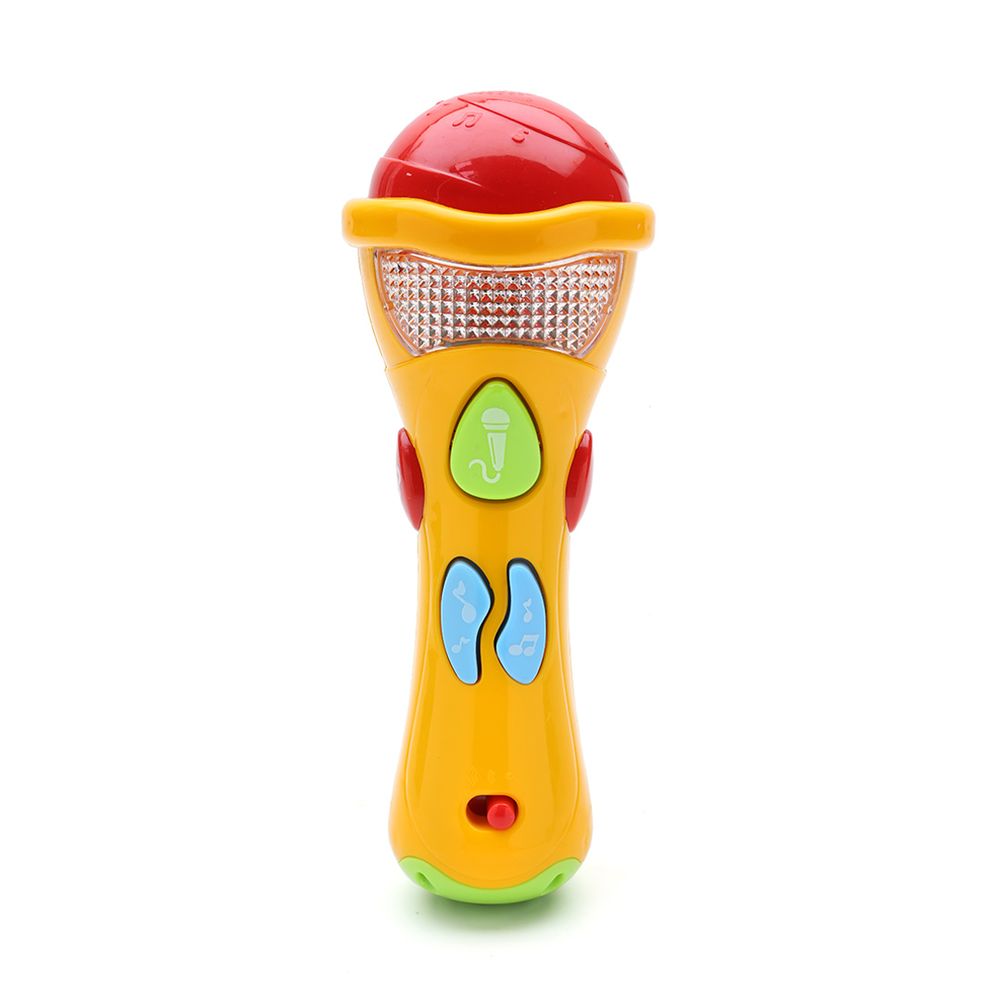 Microfono Musical con luces led y grabador de voz Baby Innovation Naranja