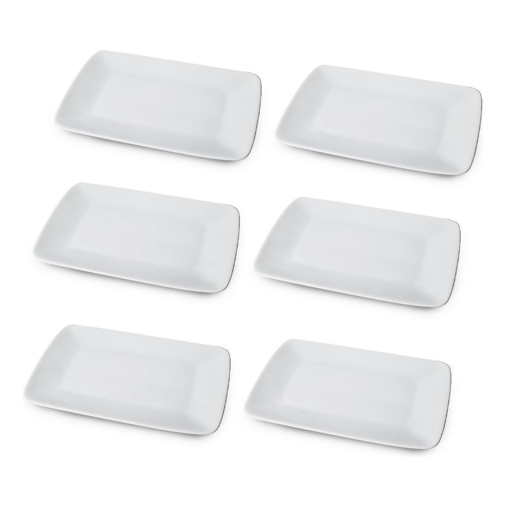 Set X 6 Plato Playo Rectangulares Schmidt Porcelana 23 Cm