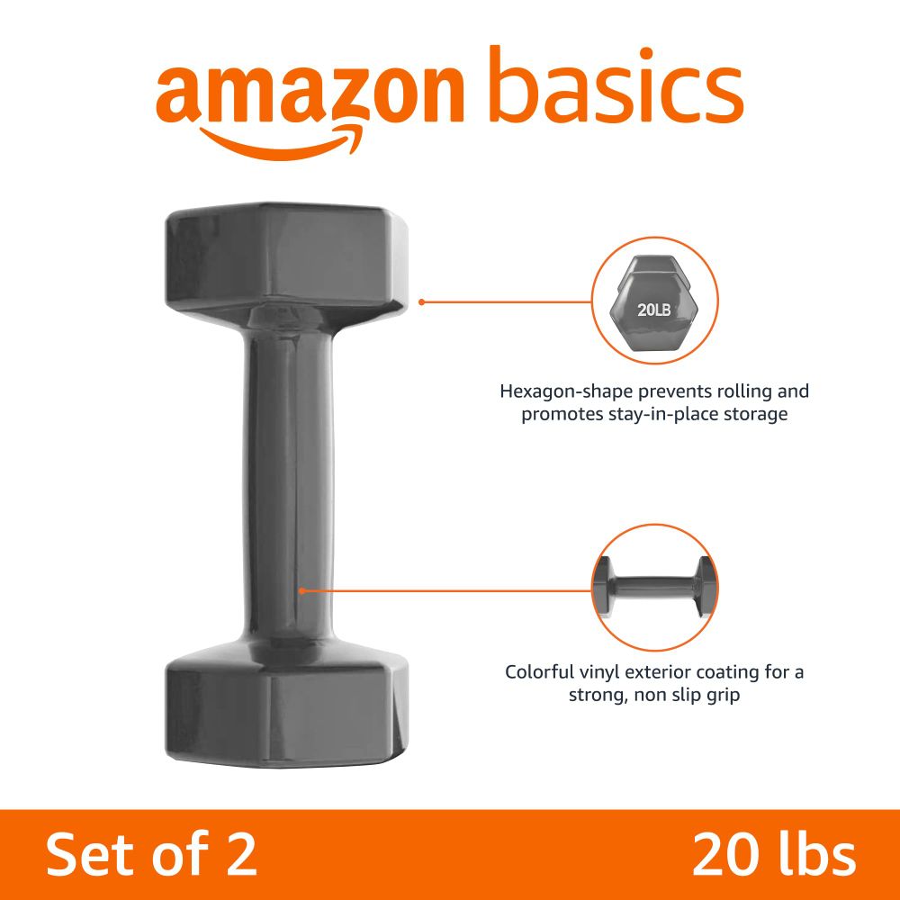 Amazon Basics Vinyl Hexagon Workout Dumbbell Hand
