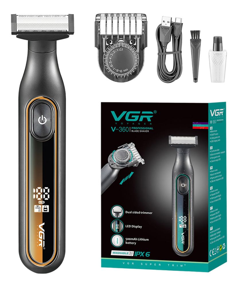Afeitadora Eléctrica Hombre Trimmer Corporal VGR V-360 IPX6
