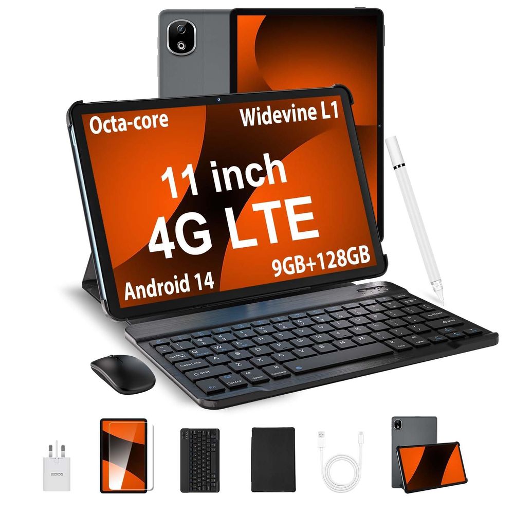 Tablet DOOGEE T30E de 11 pulgadas, 9 GB de RAM, 128 GB de ROM, Android 14