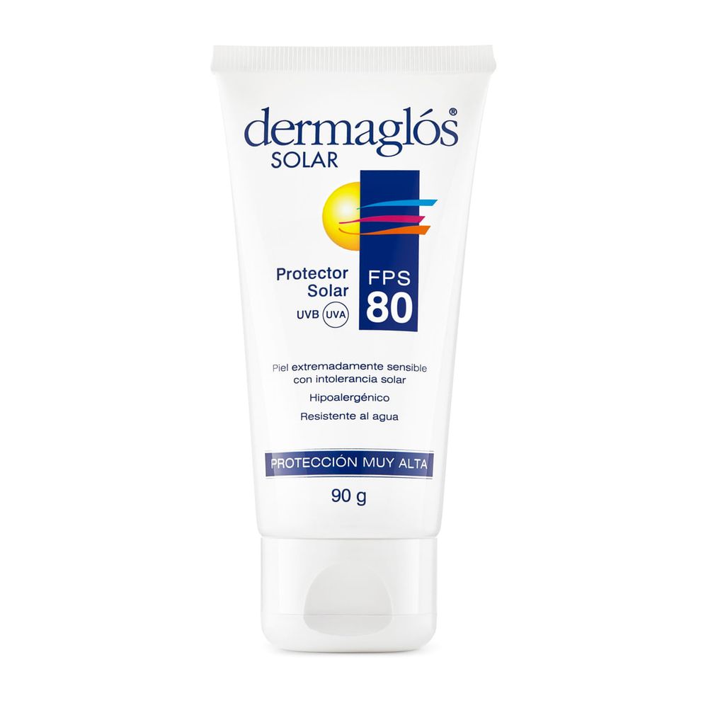 Protector Solar Dermaglos Fps 80 Protege Piel Sensible 90 Ml