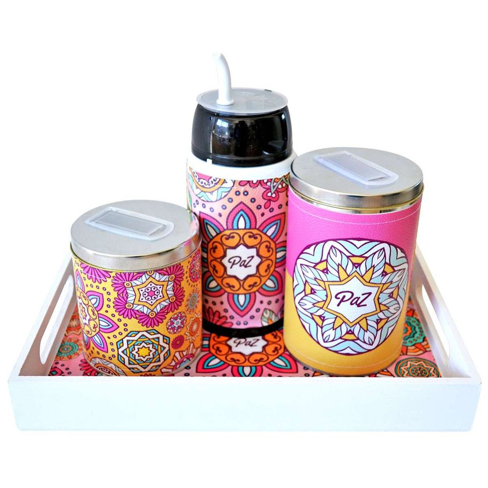 Kit de mate listo y bandeja Mandalas