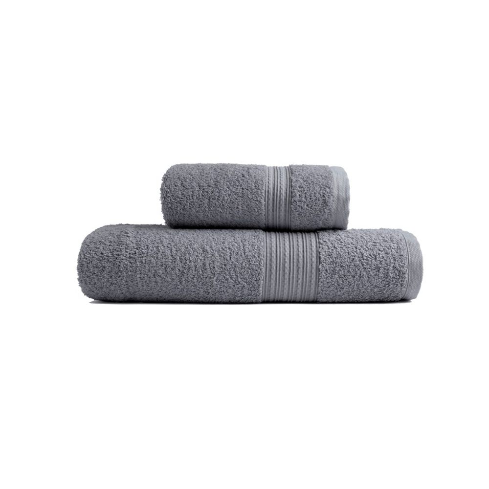 Set Toalla y Toallon 500gr Danubio Jacquard Gris