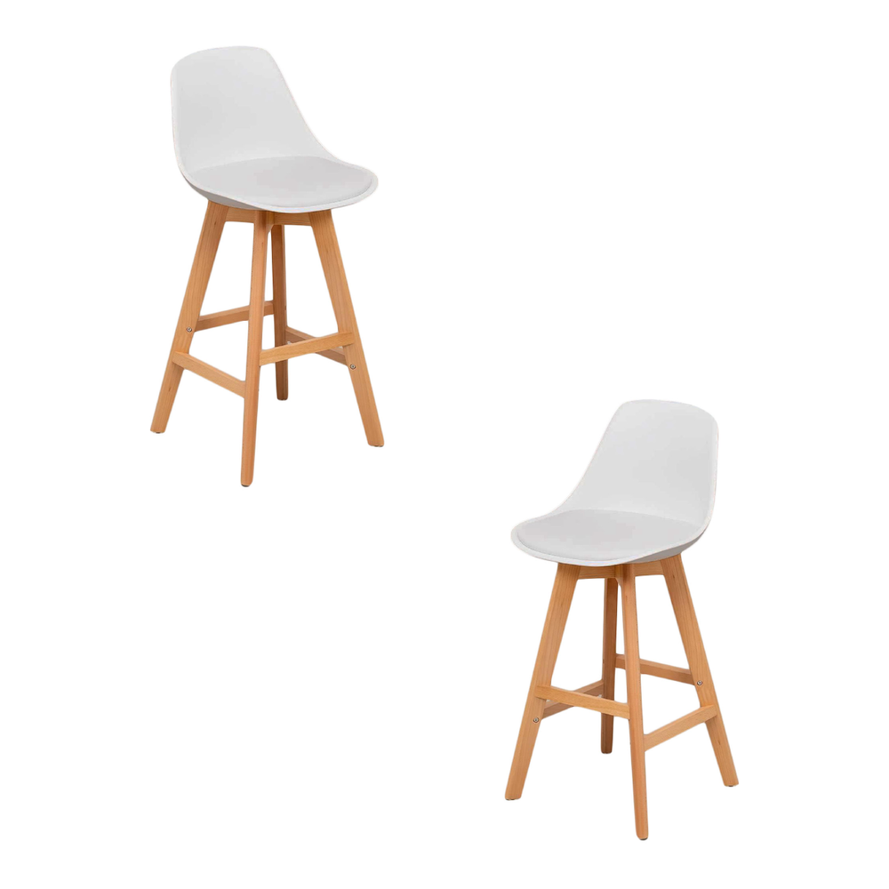 Banqueta Taburete Tulip 65cm Cocina Comedor Bar Madera X2 Un