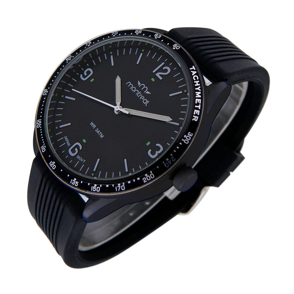 Reloj negro Montreal silicona