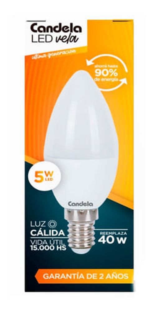 Lámpara Led Candela Vela 5w Cálida O Fría Reemplaza 40w E14