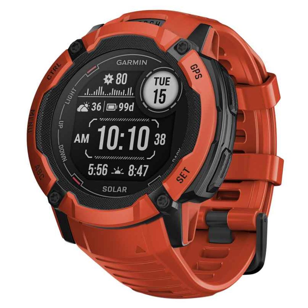 Reloj Smartwatch Instinct 2X Carga Solar Linterna Tracback Rojo