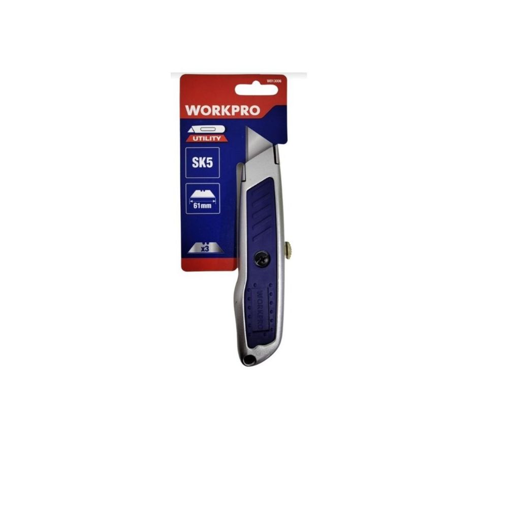 Navaja Cutter Trincheta Retráctil Aluminio Workpro W013006