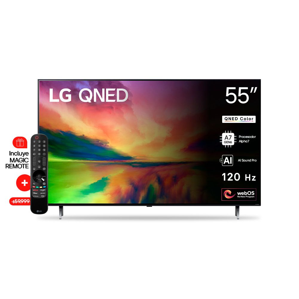 Smart TV LG QNED AI 55" UHD 4K Procesador Alpha 7 6ta Gen con ...