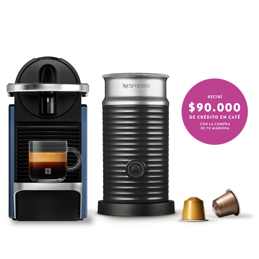 Cafetera Nespresso Pixie Blue + Aeroccino