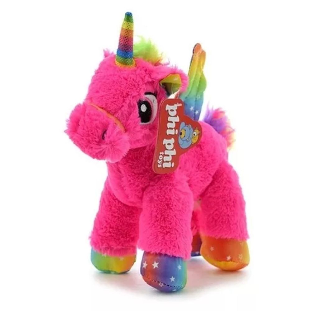 Peluche Unicornio Parado Con Alas Phi Phi Toys 4114 Fucsia