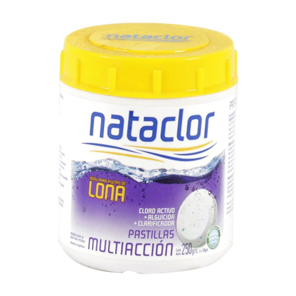 Pastilla De Cloro Multiaccion Nataclor 250 Grs Para Pileta De Lona