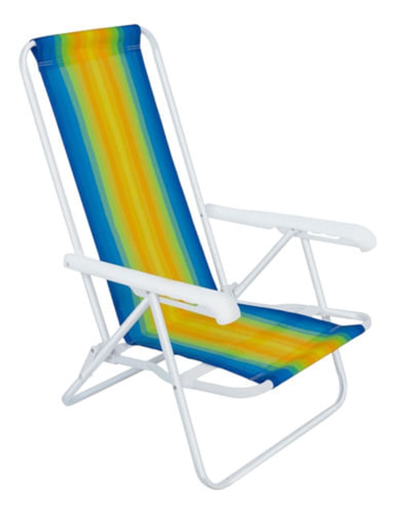 Reposera Con Apoyabrazos Mor 0020042248 Color Azul-amarillo