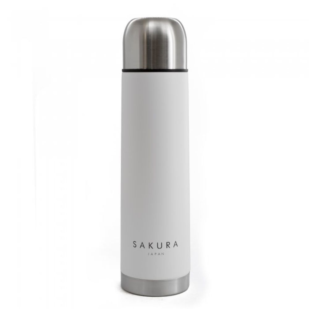 Termo Bala Acero Inoxidable Sakura 1 Litro Blanco