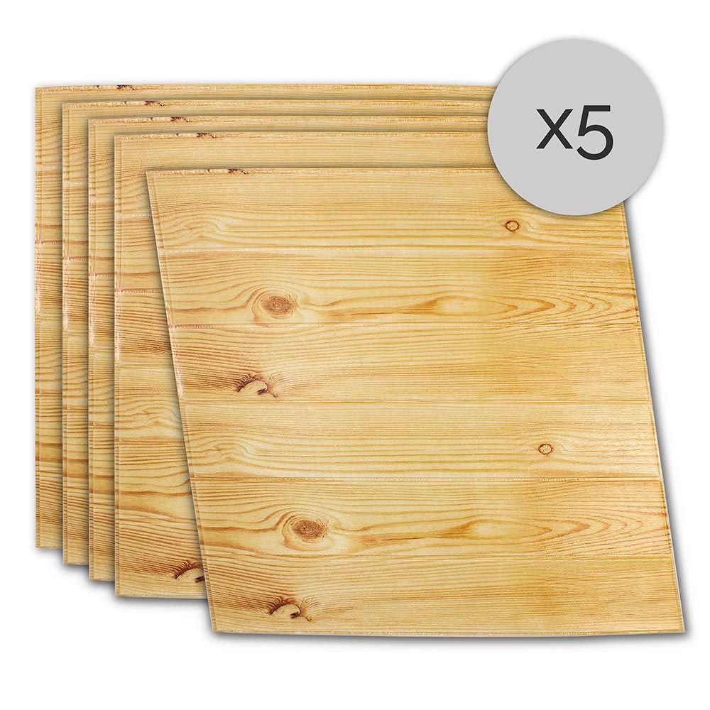 Placas 3D Autoadhesivas Madera Castaño 70x70 Pack x5