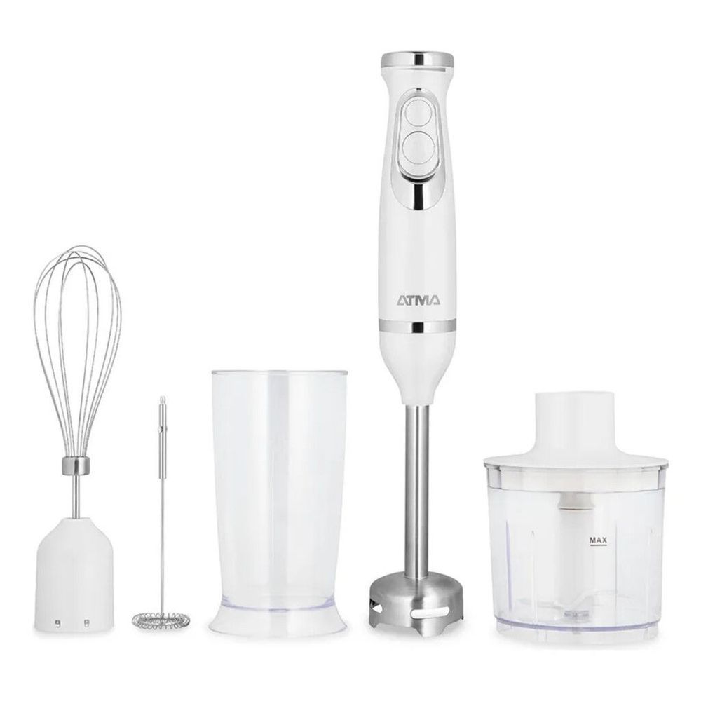 Licuadora de Mano Mixer Atma Lmat8528bp 600w 4 en 1 con Accesorios Blanco