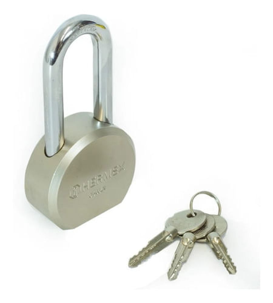 Candado Redondo Acero 65mm Largo Con 3 Llaves Antirrobo Hermex Truper 43339
