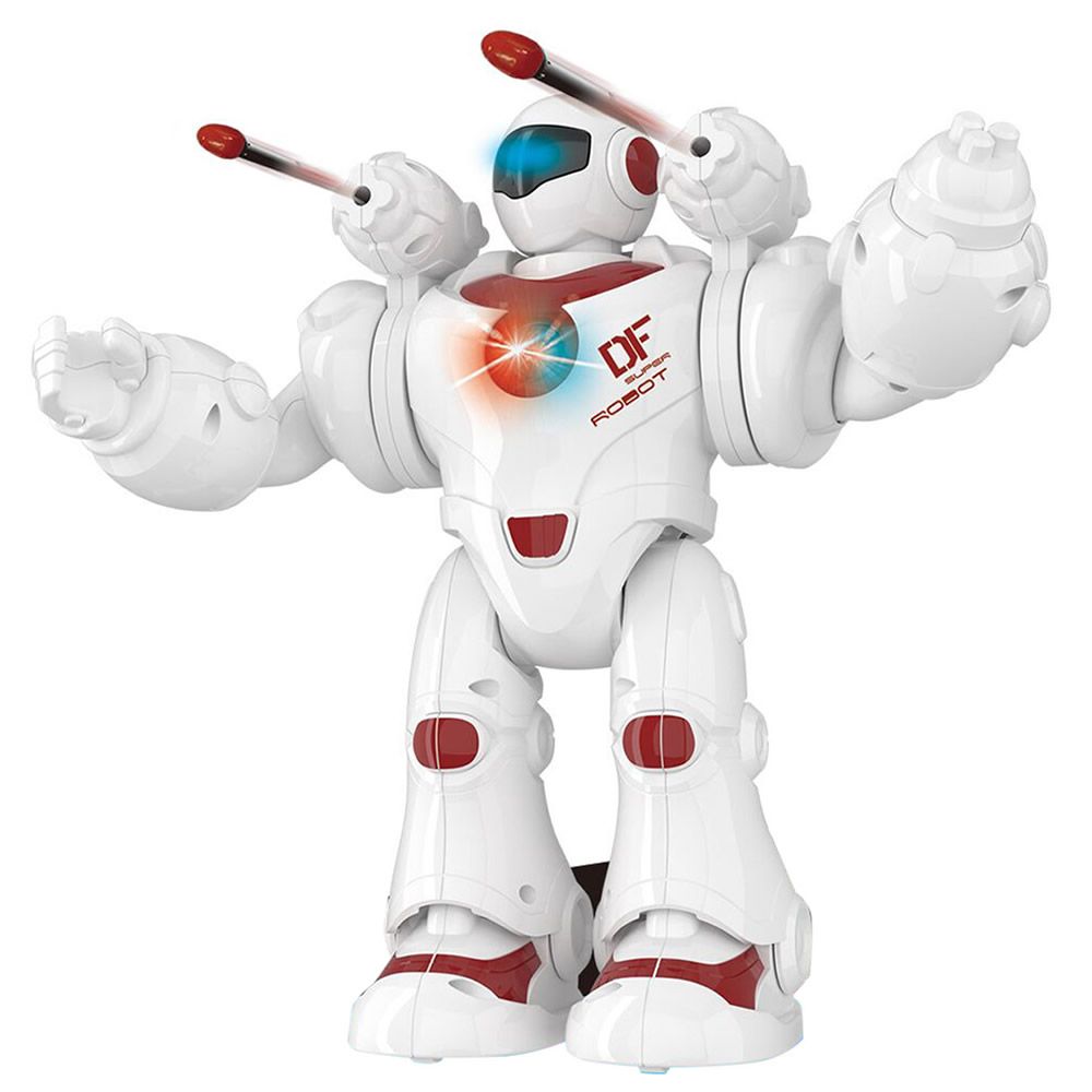 Juguete Robot Yobi Camina Luz Sonido Lanza Cohete 24cm Rb03
