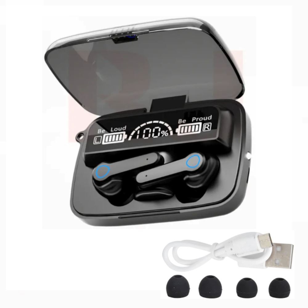Auricular bluetooth tws m19 con power bank color negro