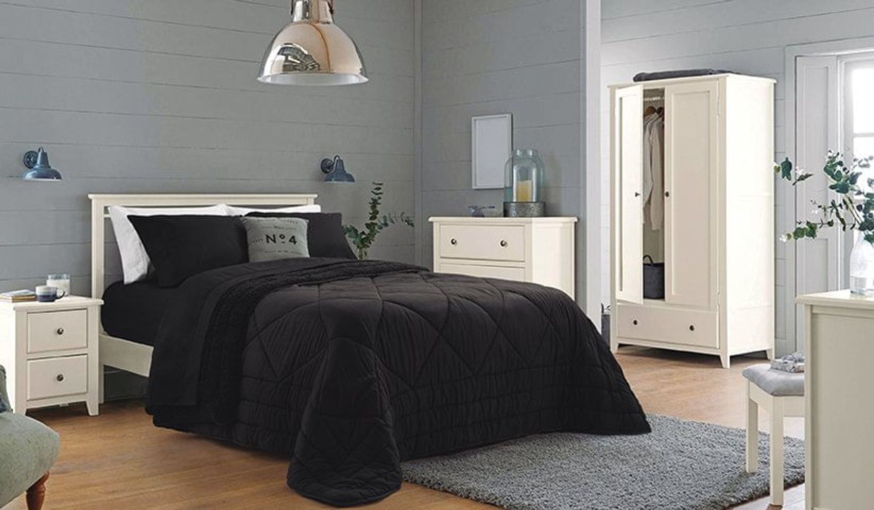 Acolchado Linea Duo C/ Corderito - Negro - King Size