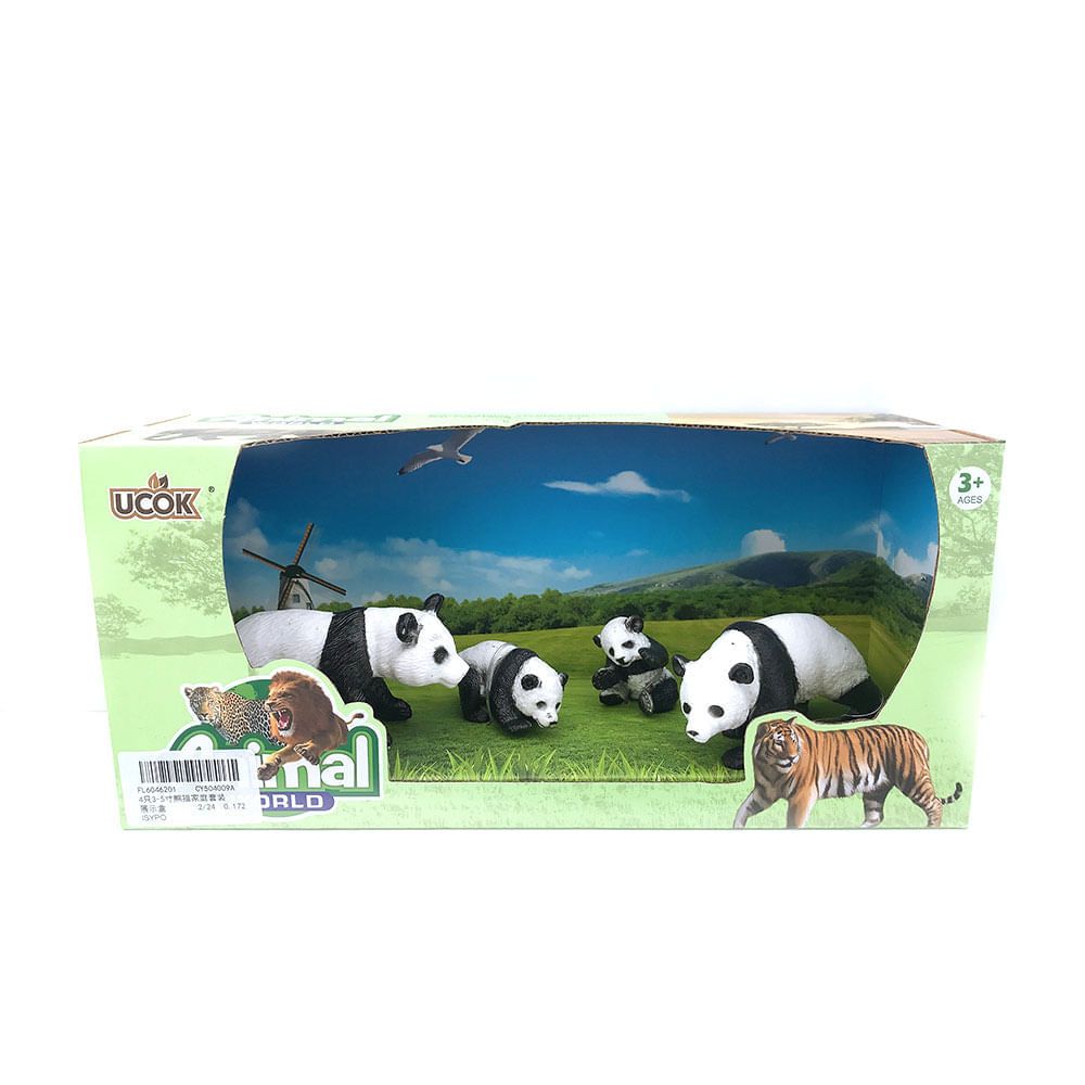 Playsets Animal World familia Panda Pack x 4