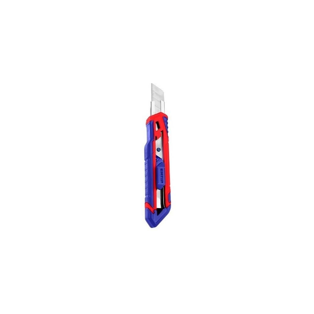 Cutter Plastico Con Grip Guia Metalica 18mm Trincheta Emtop