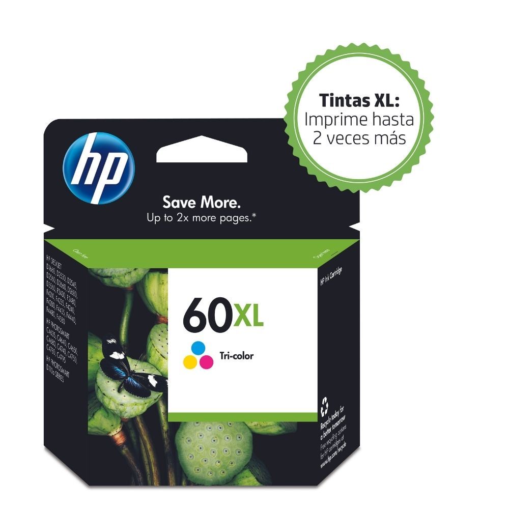 Cartucho de tinta HP 60XL Tricolor Original (CC644WL)