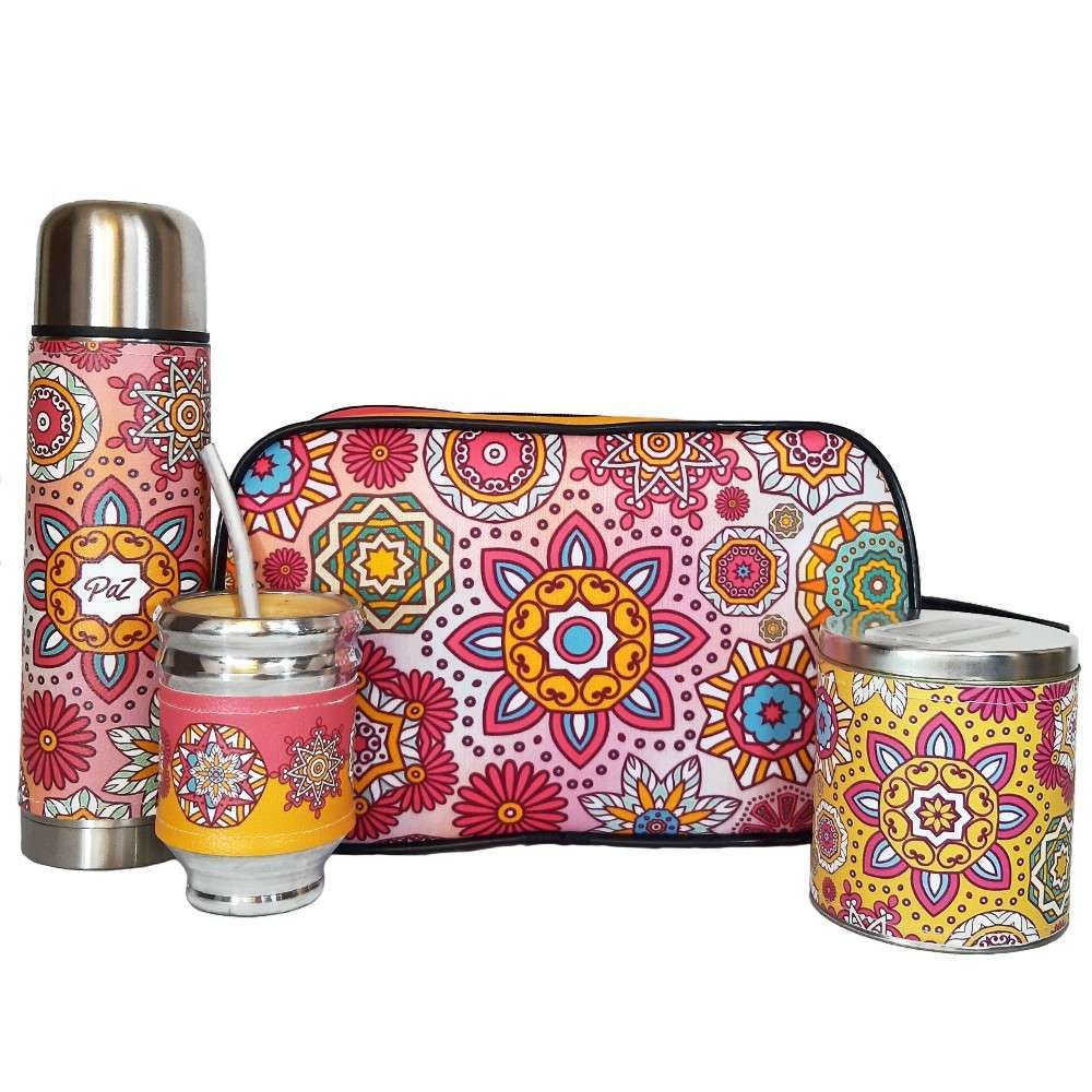 Kit de bolso de mano con termo Mandalas