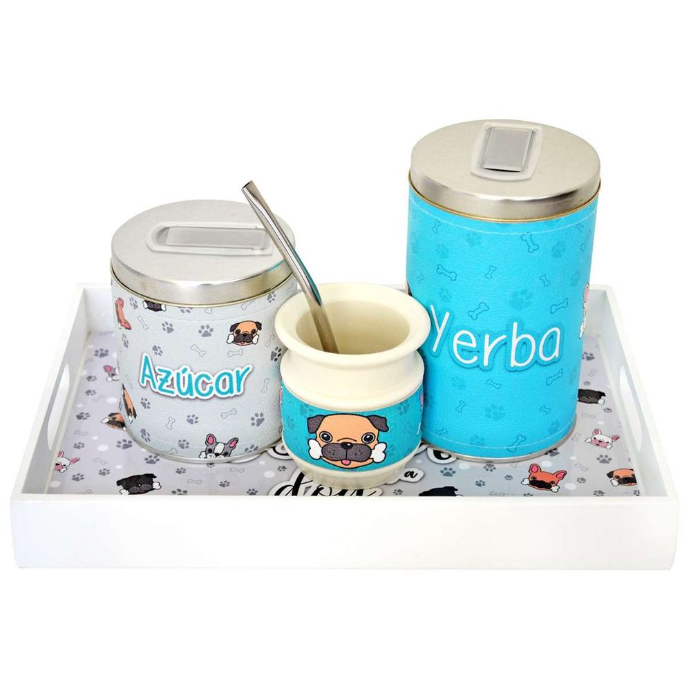 Kit de Mate Urbano y bandeja Pug Y Bulldog