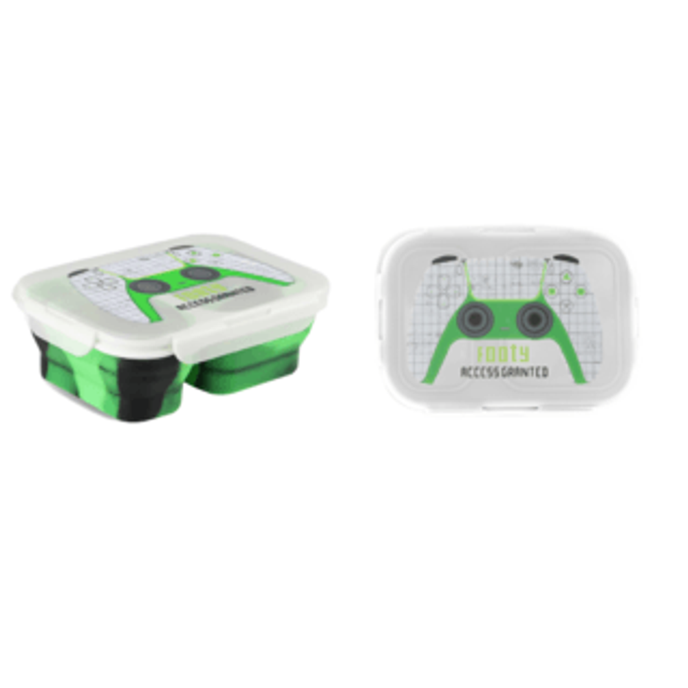 Lunchera Plegable Doble Compartimento - Footy - Gamer Verde