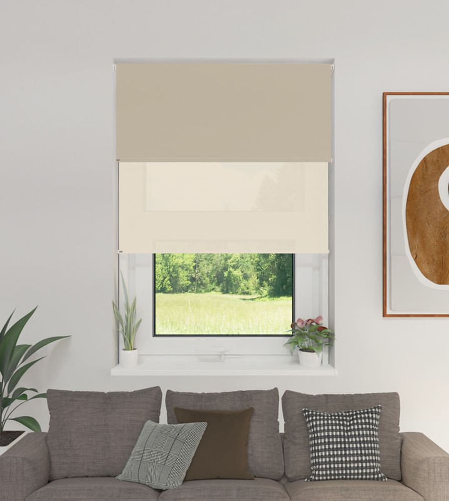 Cortina Roller Doble BlackOut y Screen 5% Beige 2,00 x 2,20