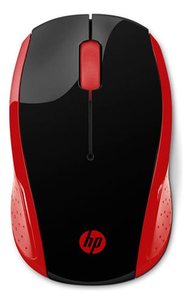 Mouse Inalambrico Hp 200 Rojo Y Negro Receptor Usb