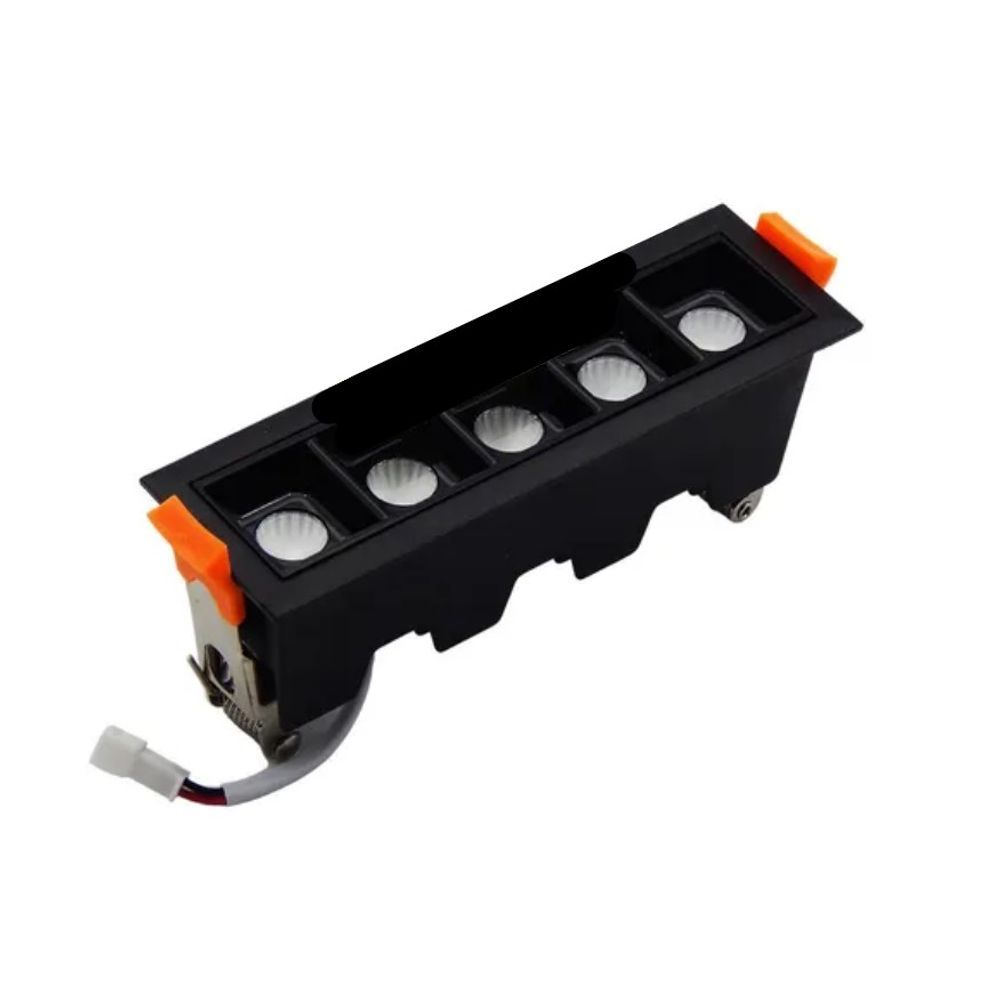 Spot Embutir Lineal Led Rectangular Mini Aluminio 10W 220V Negro