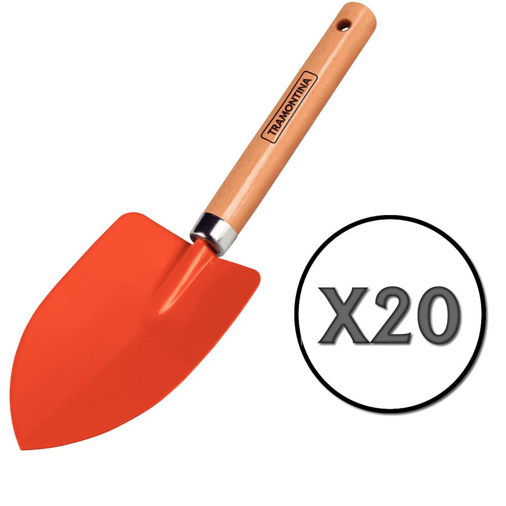 Palita Ancha Acero Mango Madera Jardin Tramontina X20