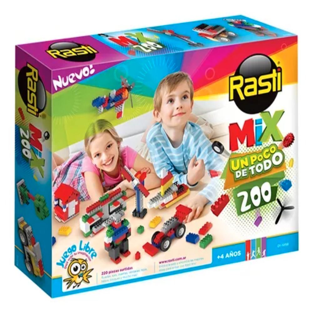 Bloques para armar Rasti Mix 200 piezas en caja