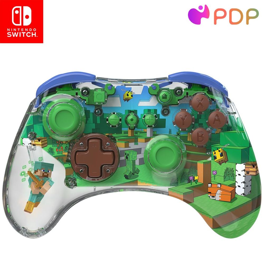 Controlador Nintendo Switch Pro PDP RealMZ inalámbrico Minecraft