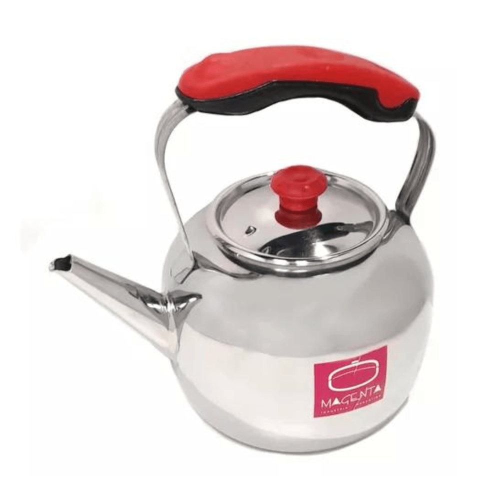 Pava Gamuza Magenta Pico Recto Acero Inox 1,4lts